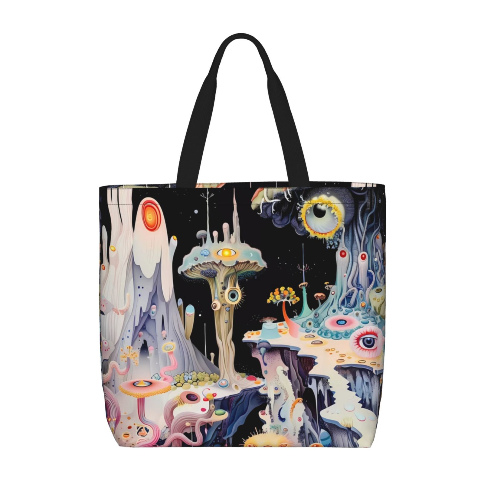 KLL Cute Mushroom Landscape Pattern Aesthetic Tote Bag for Women Beach ...